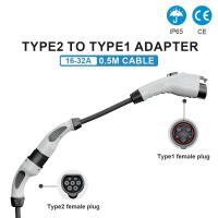 China Type2 To Type1 Cable Electric Vehicle Charger Adapter 16A 32A Cable Ev Charger Plug for sale