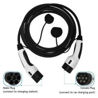 China Type2 Three Phase EV Charging Cable 16A 32A 22kw 11KW Charger Female Plug To Male Plug for sale