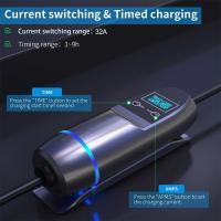 China Type2 Electric Vehicle Charger 32A 1Phase 7kw Electric Vehicle Charging Wallbox 5m Cable Schuko/CEE Plug for sale