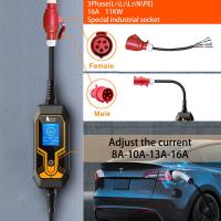 China 11KW 16A 3 Phase EV Portable Charger Type2 EVSE Charging Box CEE Plug 32A 7KW 11kw TYPE 2 IP66 for sale