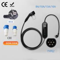 China 7kw 32a home electric charger station evse ev charging cable portable type 2 ac ev charger with european plug for sale