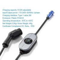 China Evse 32A 7.2KW 3.5kw LED Type 2 Electric Car Charger Level 2 Portable EV Charger for sale