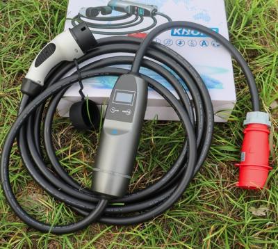 China 32a 16a Portable Ev Charger Plug Level 2 Type 2 Or Type 1 With 5m Cable for sale