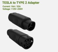 China Tesla To Type2 EV Charging Adapter EVSE Connector 32A 250V IEC 62196-2 Converter for sale