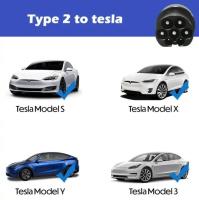 China Type 2 To Tesla Type2 Plug to tesla vehicles Charging Adaptor AC EV Charger Connector for sale
