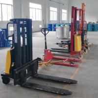 China semi automatic trolley forklift, storage battery , Semi Electric Stacker forklift, Semi Automatic Forkli for sale