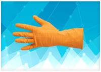 China Dip Flock - Lined Non Powdered Latex Gloves , Orange Color Latex Exam Gloves for sale