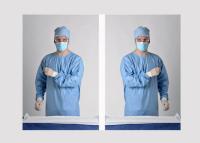 China Anti Static Blue Isolation Gowns , Sterile Surgical Gowns Knitted / Cotton Cuff for sale
