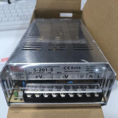 China S-201-5 MEAN WELL Flat Type Switching Power Supply 5V 40A 200W Single Output for sale