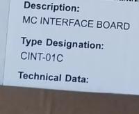 China CINT-01C 68989841 ABB High Performance Industrial Control Interface Module for sale
