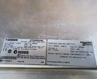 China ATV58HD64N4 Schneider Electric High-Power 45 kW Vector-Control AC Drive Heavy Industrial Motor Automation for sale