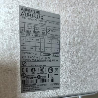 China ATS48C21Q Schneider Electric Original Altistart 48 Series 210A Soft Starter for Industrial Motor Starting Applications for sale