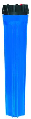 China 20 Inch Big Blue Water Filter Housing 1/4 Inlet Outlet Port PP AS Material for sale