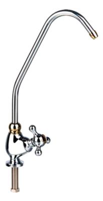 China Brass RO Water Faucet with 3-Handle Design for Reverse Osmosis Systems - Chrome Plated Goose Neck Tap for sale