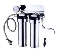 China Stainless Steel Countertop Water Filter 2 Stage System with 5L/Min Flow Rate and 10 Inch Housing for sale