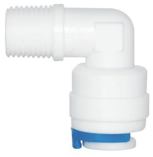 China 1/4 to 3/8 Inch Quick Connect Water Fitting Elbow Adapter for RO Water Purifier for sale