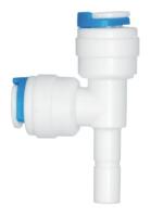 China Stem Ping In Tee Adapter Quick Disconnect Water Hose Fittings 1/4 to 3/8 Blue Connectors for sale