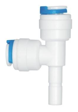 China Stem Ping In Tee Adapter Quick Disconnect Water Hose Fittings 1/4 to 3/8 Blue Connectors for sale