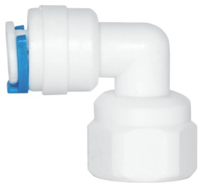 China Elbow Female Adapter Quick Fitting 1/4 to 3/8 Tube OD Food Grade Pipe Connector for sale