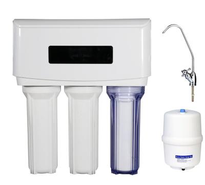China 10 Inch 5 Stage Reverse Osmosis Water Filter System 50GPD with Stainless Steel Tap and 3.2G Tank for sale