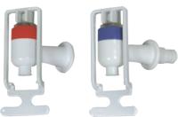 China Heat Resistant Blue Red Water Dispenser Tap 26x86x83mm Anti-Bacterial PP Food Grade Hot Cold Water Faucet for sale