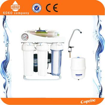 China 5-Stage Residential Reverse Osmosis Water System 50/75/100 GPD with Pressure Gauge and Auto Flush for sale