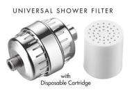 China Electroplate Hard Water Shower Head Filter SF220 with 3-Stage Cartridge - 5.4x3.7x3.7 Inch Stainless Steel for sale
