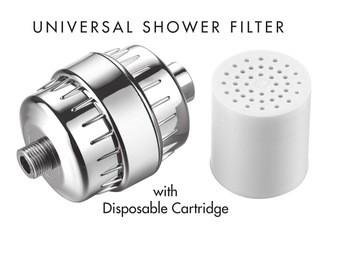 China Electroplate Hard Water Shower Head Filter SF220 with 3-Stage Cartridge - 5.4x3.7x3.7 Inch Stainless Steel for sale