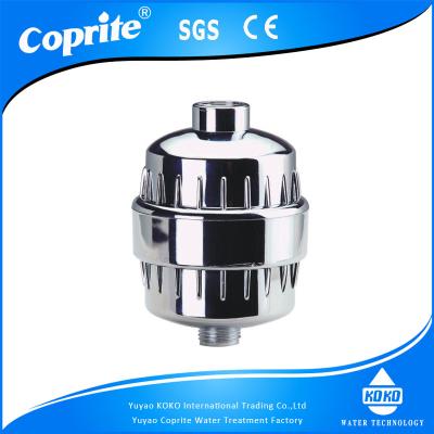 China Universal Chrome Shower Filter with 3-Stage Cartridge 200nm Filtration 1.6 GPM Flow Rate for sale