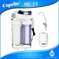 China Manual Flush 5 Stage RO Water Purifier 50GPD with Steel Shelf and Pressure Gauge for sale