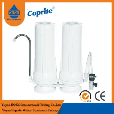 China 10 Inch White Two Stage PP CTO Countertop Water Filter System 1500 Gallons for sale
