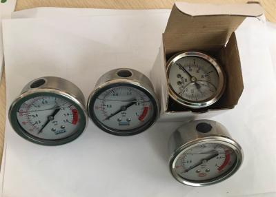 China Stainless Steel Oil Filled Pressure Gauge 1/4 Inch Back Connection for Water Treatment for sale