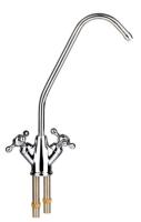 China Double Handle Brass Kitchen Faucet Commercial Gooseneck 500,000 Cycle Life 0-100°C Temperature Range for sale