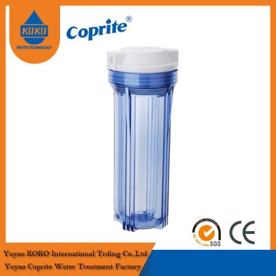 China Clear PP Double O Ring 10-inch Water Filter Housing with 115psi Max Pressure and 50℃ Temperature Rating for sale