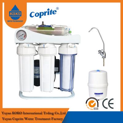 China Under Sink Reverse Osmosis Water Filter System 50 75 100GPD 5 Stage RO with Pressure Gauge for sale