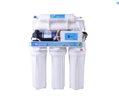 China Manual Flush Reverse Osmosis Water Filtration System with Water Tank and TDS Computer for sale