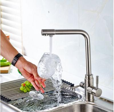 China 3-Way Gooseneck Kitchen Faucet Brass Construction with Chrome Plating - 3-5 Year Warranty, 60K Monthly Capacity for sale