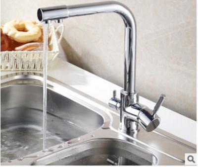 China 3-in-1 Brass Gooseneck Kitchen Faucet with RO System - Chrome Plated Deck Mount 3-5 Year Warranty for sale