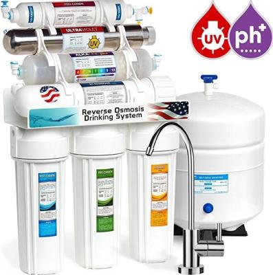 China PH 8.5 RO Water Filter System with UV Lamp - 50GPD Capacity 7-Stage Reverse Osmosis Purifier for sale