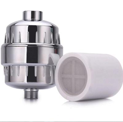 China 15-Stage Bathroom Water Tap Filter with KDF 55 Media - Plastic Chromed Shower Filter KK-TP-11B for Chlorine Reduction for sale