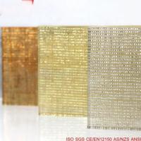 China 8mm Tempered Decorative Fabric Laminated Glass Min Size 300*300mm Thickness 3mm-25mm for sale