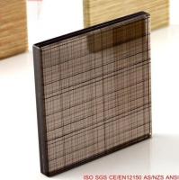 China 8mm Tempered Decorative Fabric Laminated Glass Min Size 300*300mm Thickness 3mm-25mm for sale