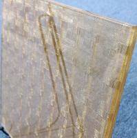 China Custom Made Fabric EVA Laminated Glass Decorative Partition / wardrobe Glass Door for sale