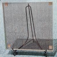 China Custom Made Fabric EVA Laminated Glass Decorative Partition / wardrobe Glass Door for sale