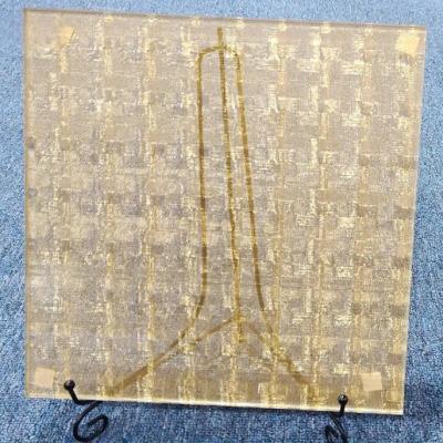 China Custom Made Fabric EVA Laminated Glass Decorative Partition / wardrobe Glass Door for sale