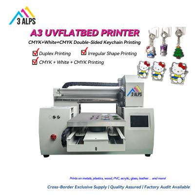 China UV Flatbed Printer 300x450mm CMYK Double-Sided Keychain Printing DTF Digital Inkjet 15ppm for sale
