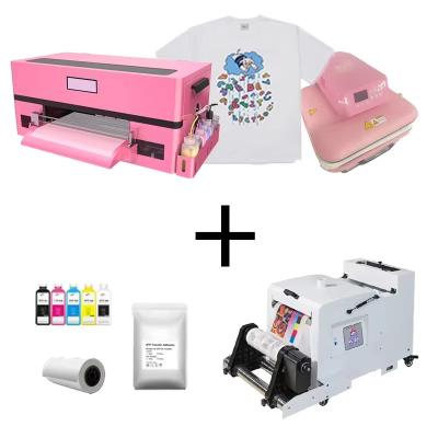 China Full Automatic XP600 DTF Printer A3 33cm Pet Film T Shirt Printing Machine with Oven 220V for sale