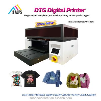 China 2026 DTG Printer One Station 4050 Size Inkjet Printer for T-shirt Jeanswear Fabric Customize for sale