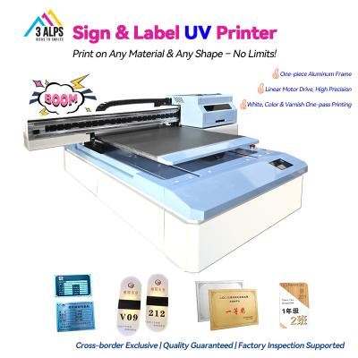 China 3ALPS 6090 UV Flatbed Inkjet Printer 600x900mm Visual Positioning for Acrylic Glass for sale