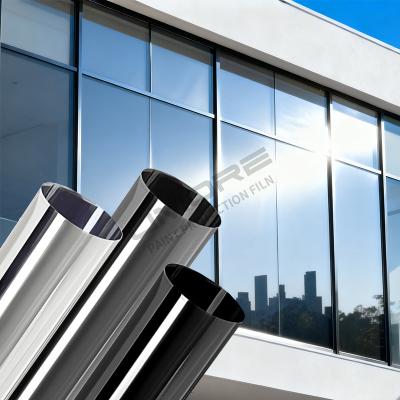 China PET Material Building Decorative Film Dark Blue Silver Color Middle Heat Insulation Anti-explosion Window Film for sale